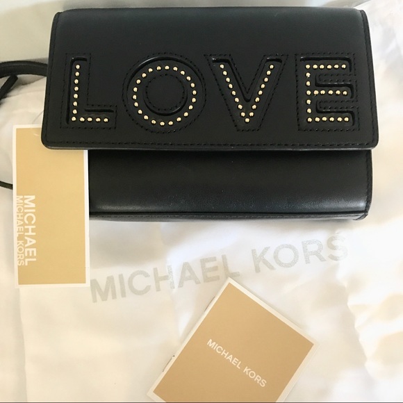 Michael Kors | Bags | Authentic Mk Ruby Leather Clutch Crossbody Combo ...